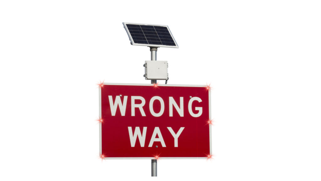 LED Wrong Way Blinkersign - Traffic Safety Supply Company