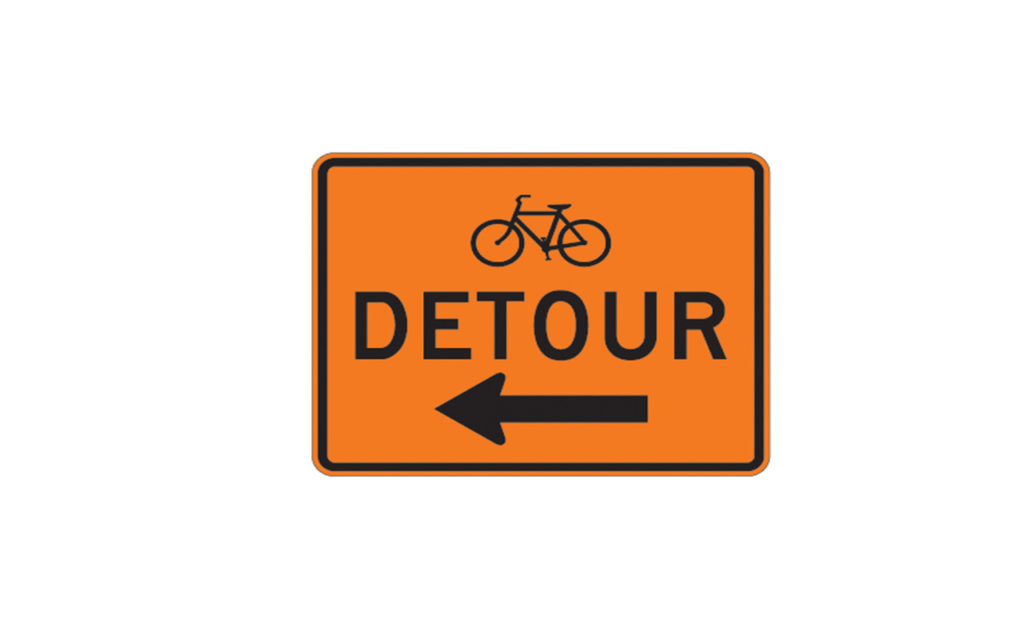 Bicycle Detour Left Sign M4-9cL - Traffic Safety Supply Company