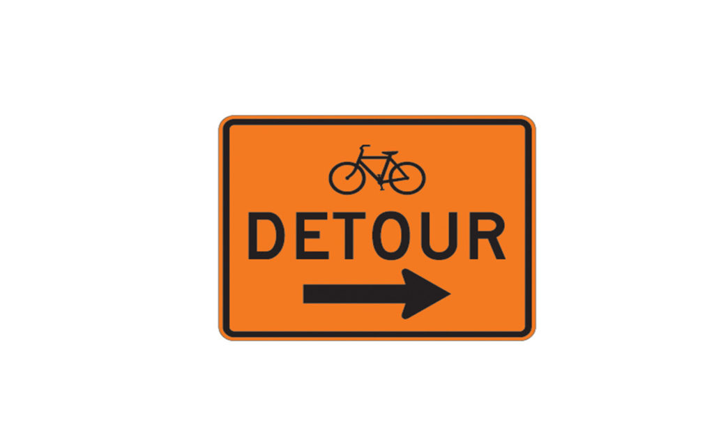 Bicycle Detour Right Sign M4-9cR - Traffic Safety Supply Company