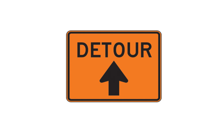 Detour Straight Ahead Sign M4-9S - Traffic Safety Supply Company