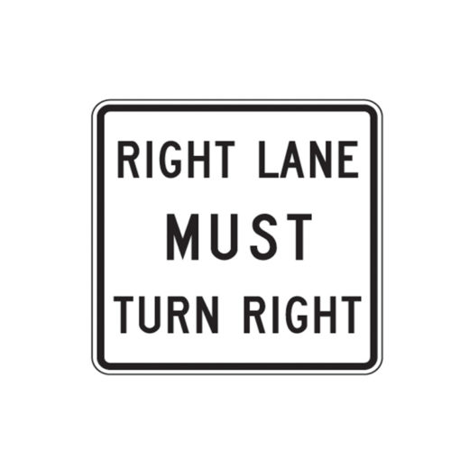 All Turns from Right Lane Sign R3-23 - Traffic Safety Supply Company