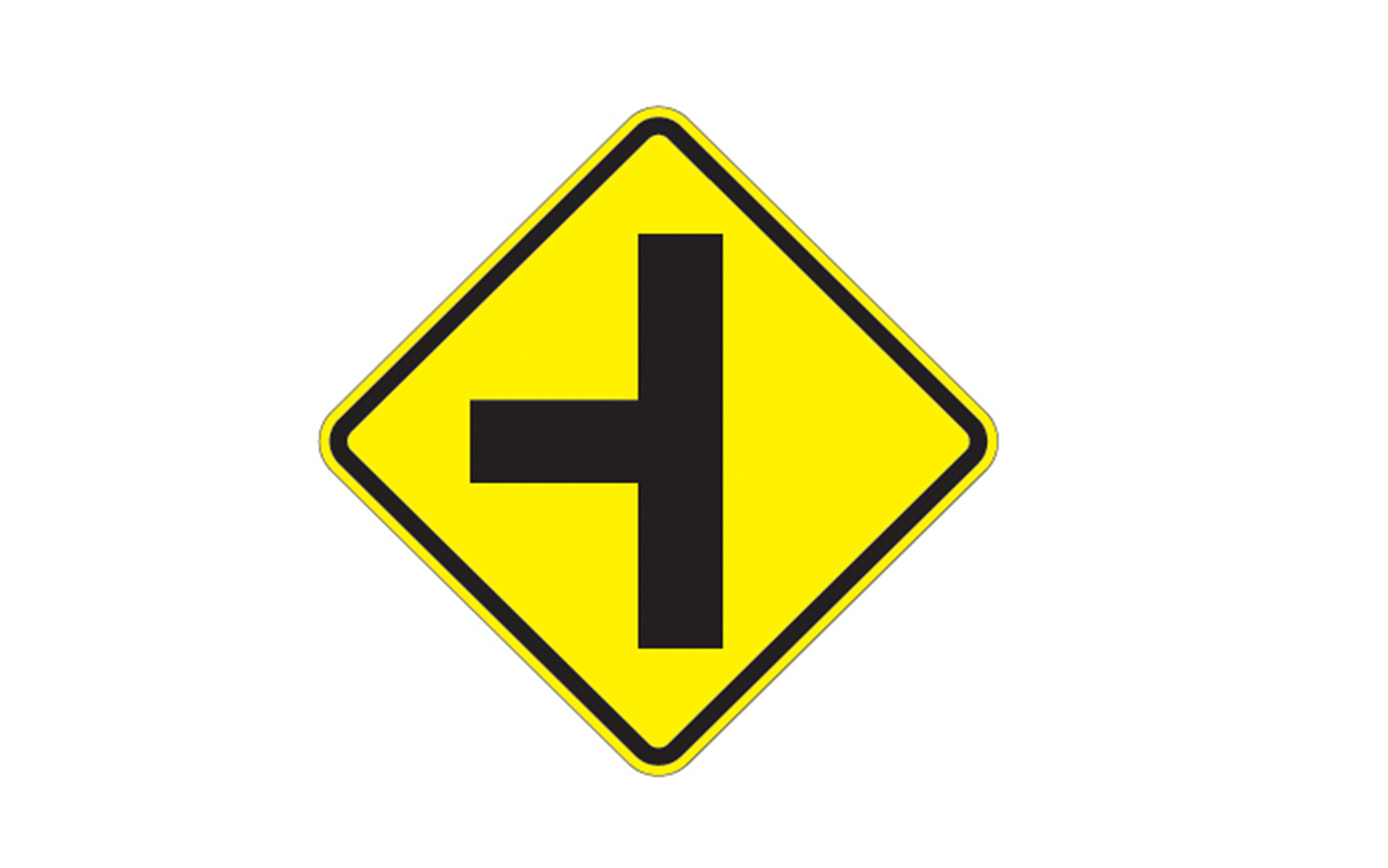 Side Road Left W2-2L - Traffic Safety Supply Company