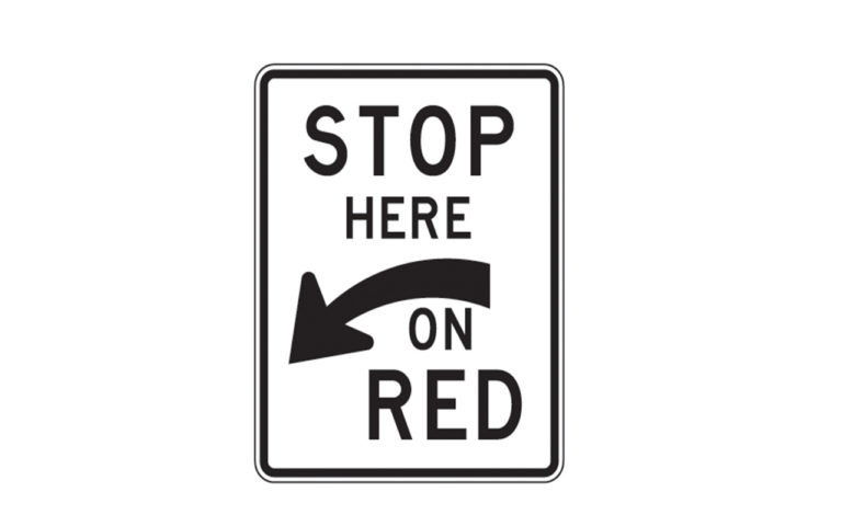 Stop Here on Red Sign R10-6a - Traffic Safety Supply Company