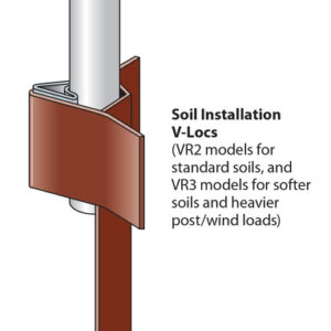 V-Loc® Post Anchor for Round 2 3/8" Posts- Loose Soil - Traffic Safety ...