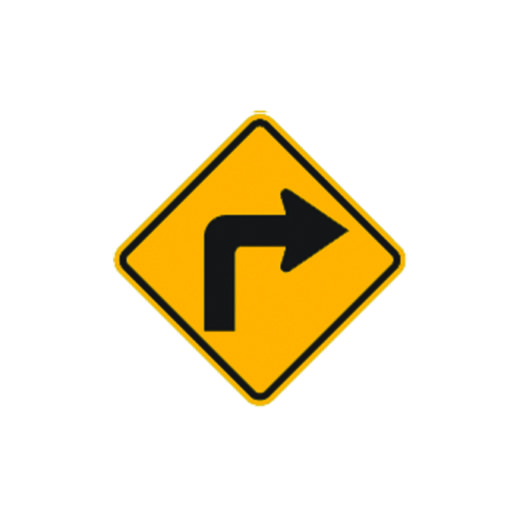 Sharp Right Turn Sign W1-1R - Traffic Safety Supply Company