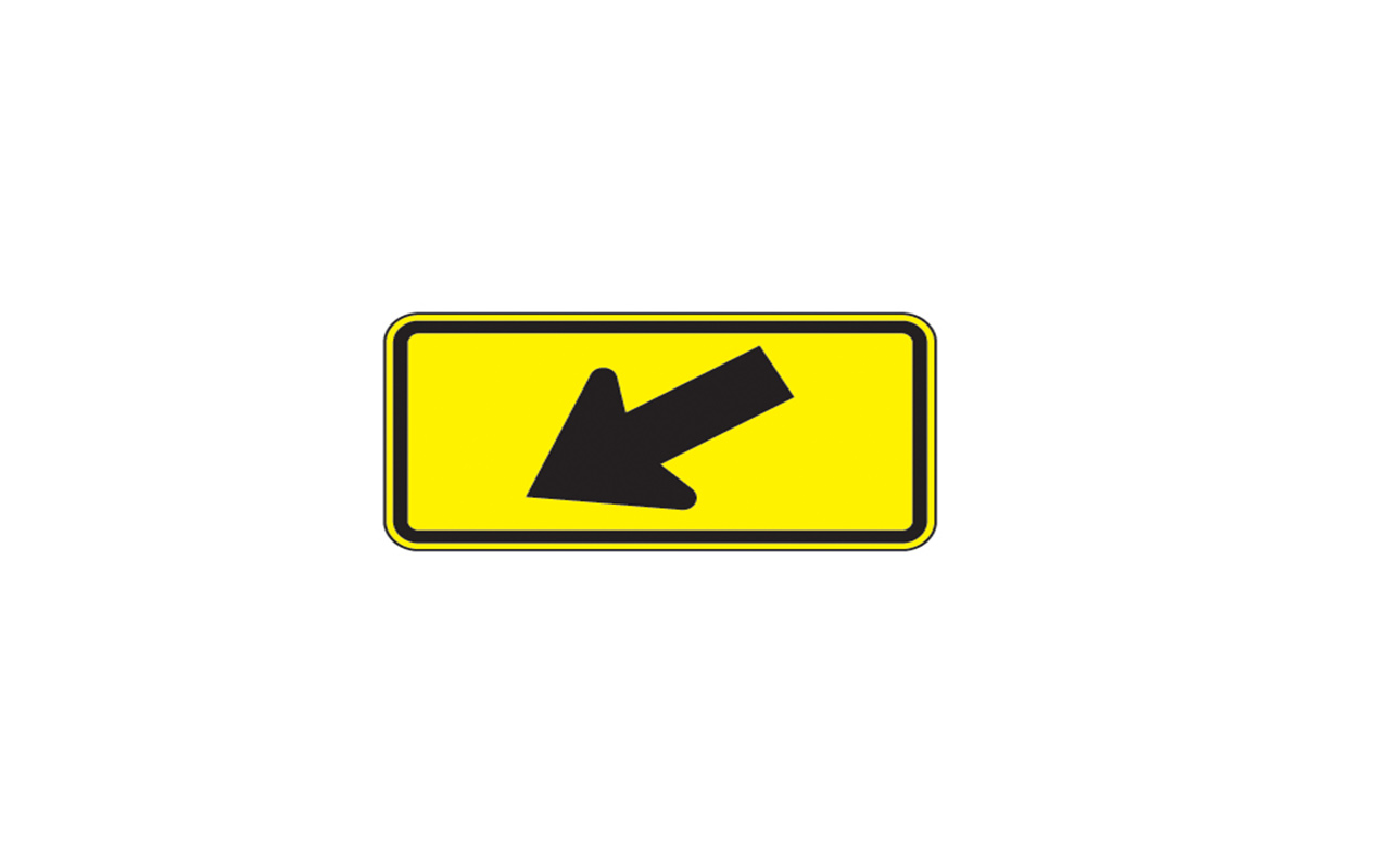Crossing Arrow Left Sign W16-7PL - Traffic Safety Supply Company
