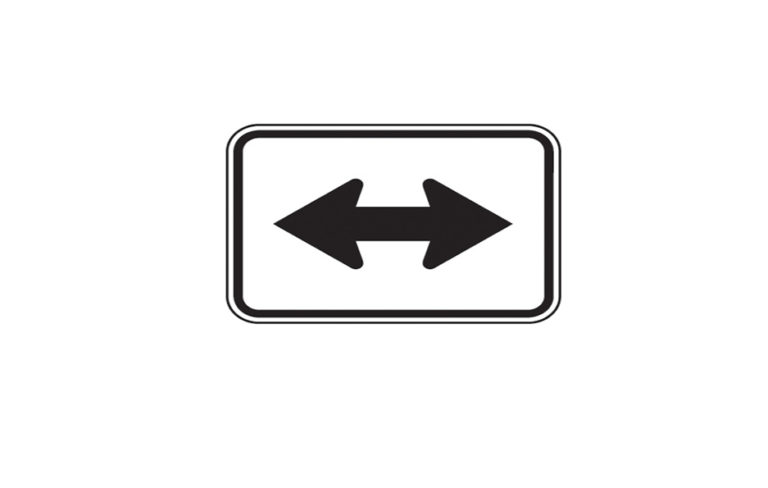 Both Way Directional Arrow Sign M6-4 - Traffic Safety Supply Company