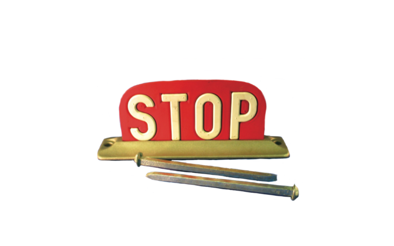 Rubber Stop Flapper Sign - Traffic Safety Supply Company