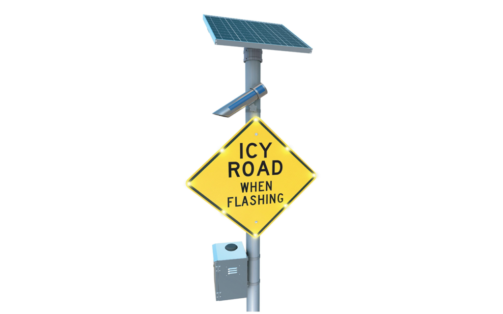 Icy Road Warning BlinkerSign - Traffic Safety Supply Company