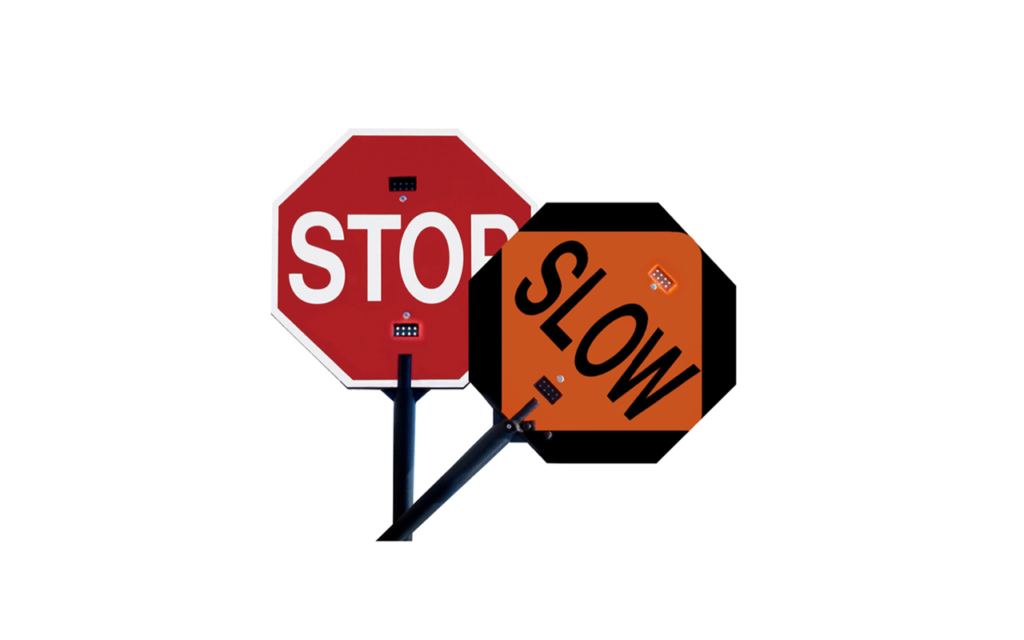 LED Flashing STOP/SLOW Paddle 18" and 24" - Traffic Safety Supply Company
