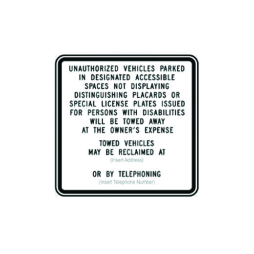 Disabled Tow-Away Sign R100B - Traffic Safety Supply Company