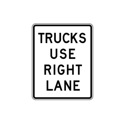 Trucks Use Right Lane Sign R4-5 - Traffic Safety Supply Company