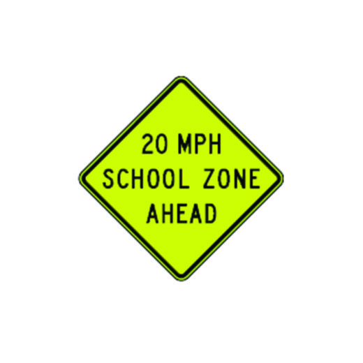 20 MPH School Zone Ahead Sign S45a - Traffic Safety Supply Company