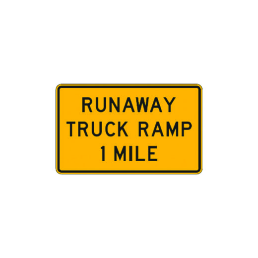 Runaway Truck Ramp 1 Mile Sign W7-4 - Traffic Safety Supply Company