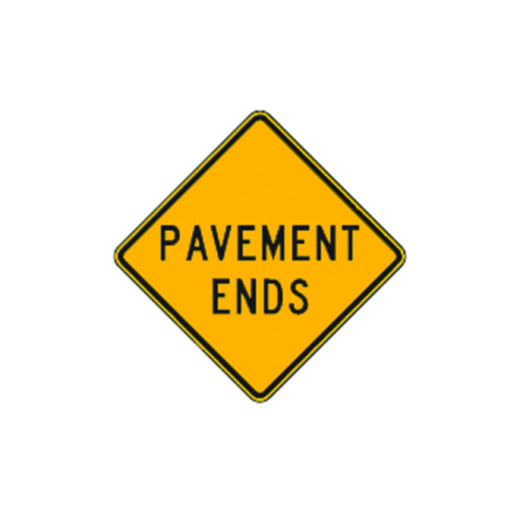 Pavement Ends Sign W8-3 - Traffic Safety Supply Company