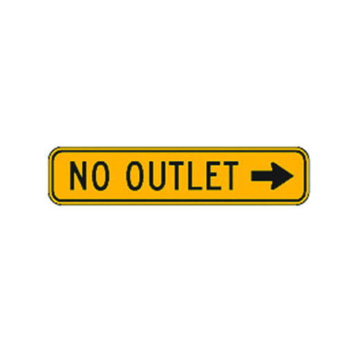 No Outlet Right Arrow Sign W14-2aR - Traffic Safety Supply Company