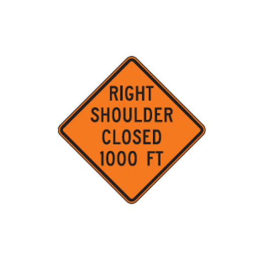 Right Shoulder Closed 1000 FT Sign W21-5bR - Traffic Safety Supply Company