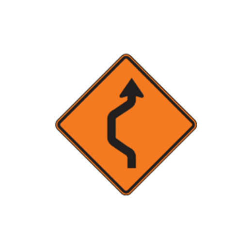 Double Reverse Curve Left or Right Sign W24-1 - Traffic Safety Supply ...