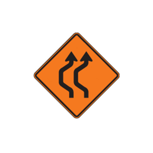 Double Reverse Curve Left or Right Sign W24-1a - Traffic Safety Supply ...