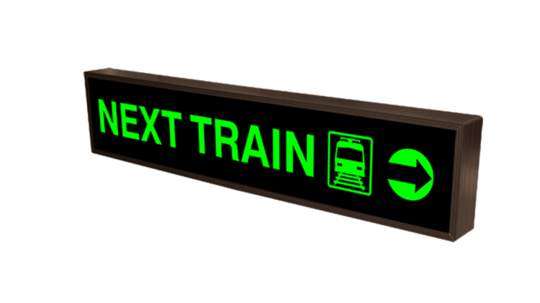 Next Train w/ Train & Right Arrow Sign - Traffic Safety Supply Company